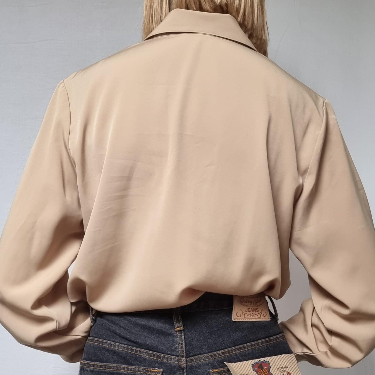 Gorgeous camel coloured vintage blouse from... - Depop