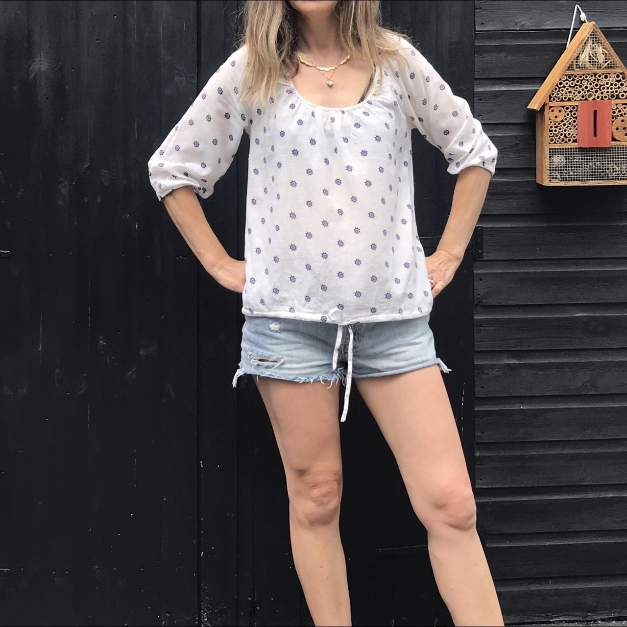 White blouse. Boho floaty blouse. This cotton top is... - Depop