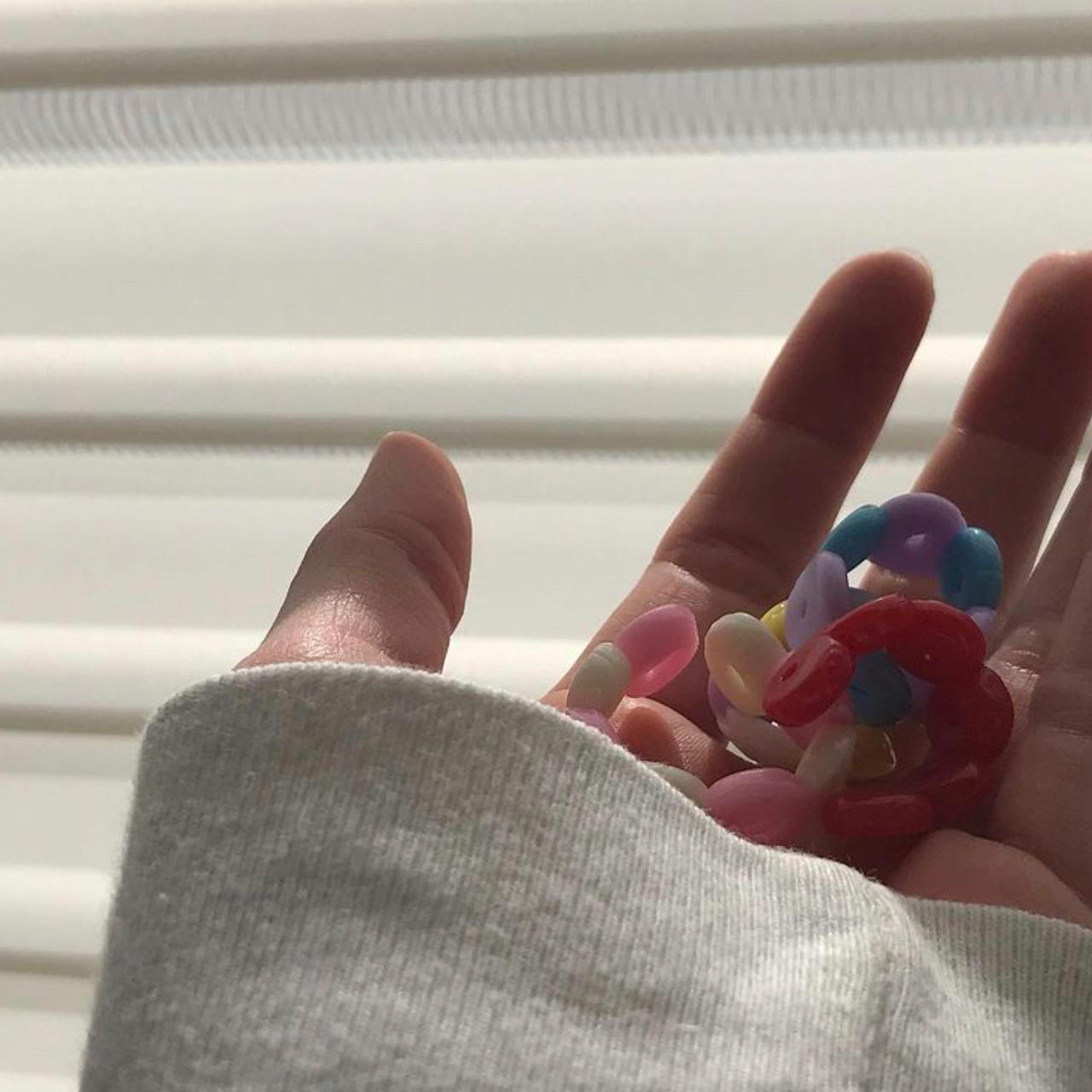 10 pack Colorful poly bead rings handmade by me you... - Depop