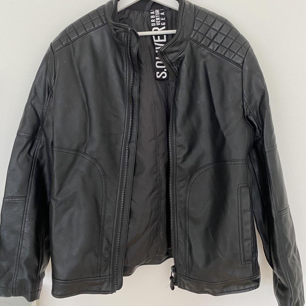 MEN Leather Jacket from S. Oliver Perfect... - Depop