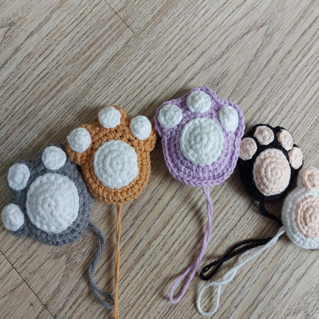handmade crochet paws, made of cotton yarns and... - Depop