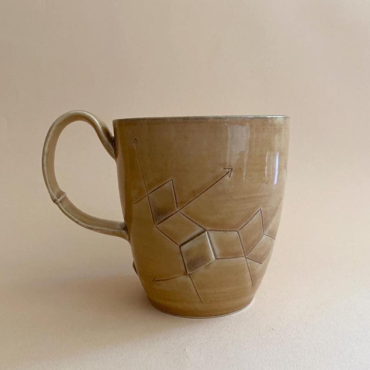 Studio pottery ceramic coffee mug : measures 4” tall... - Depop