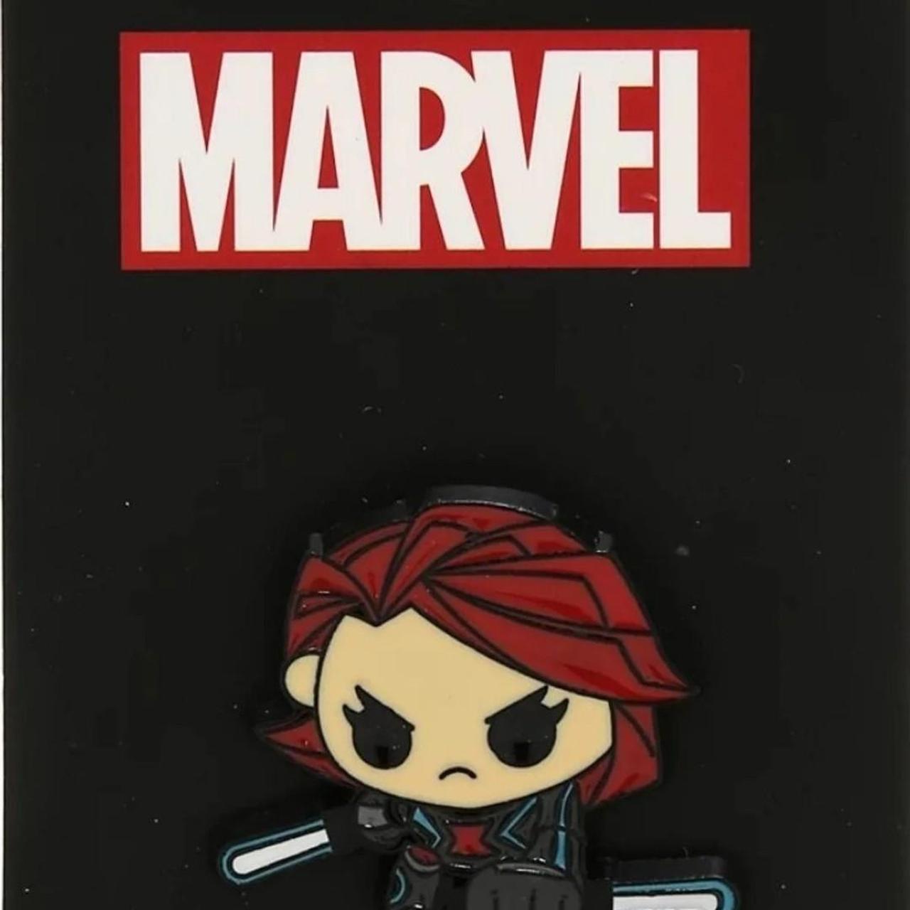 Marvel Black Widow Chibi Enamel Pin Deadly has... - Depop