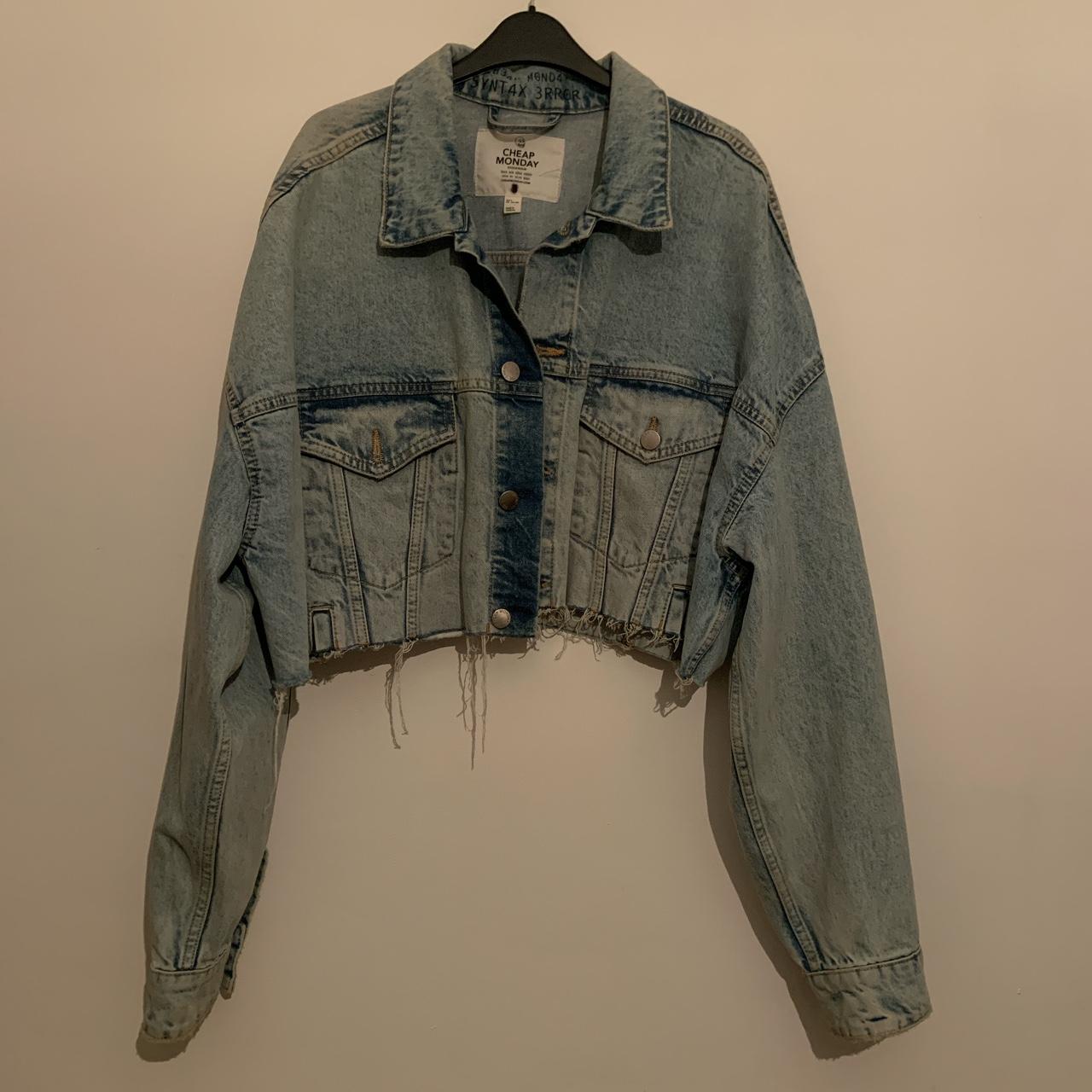 Cheap Monday cropped denim jacket size small #cyberweek - Depop