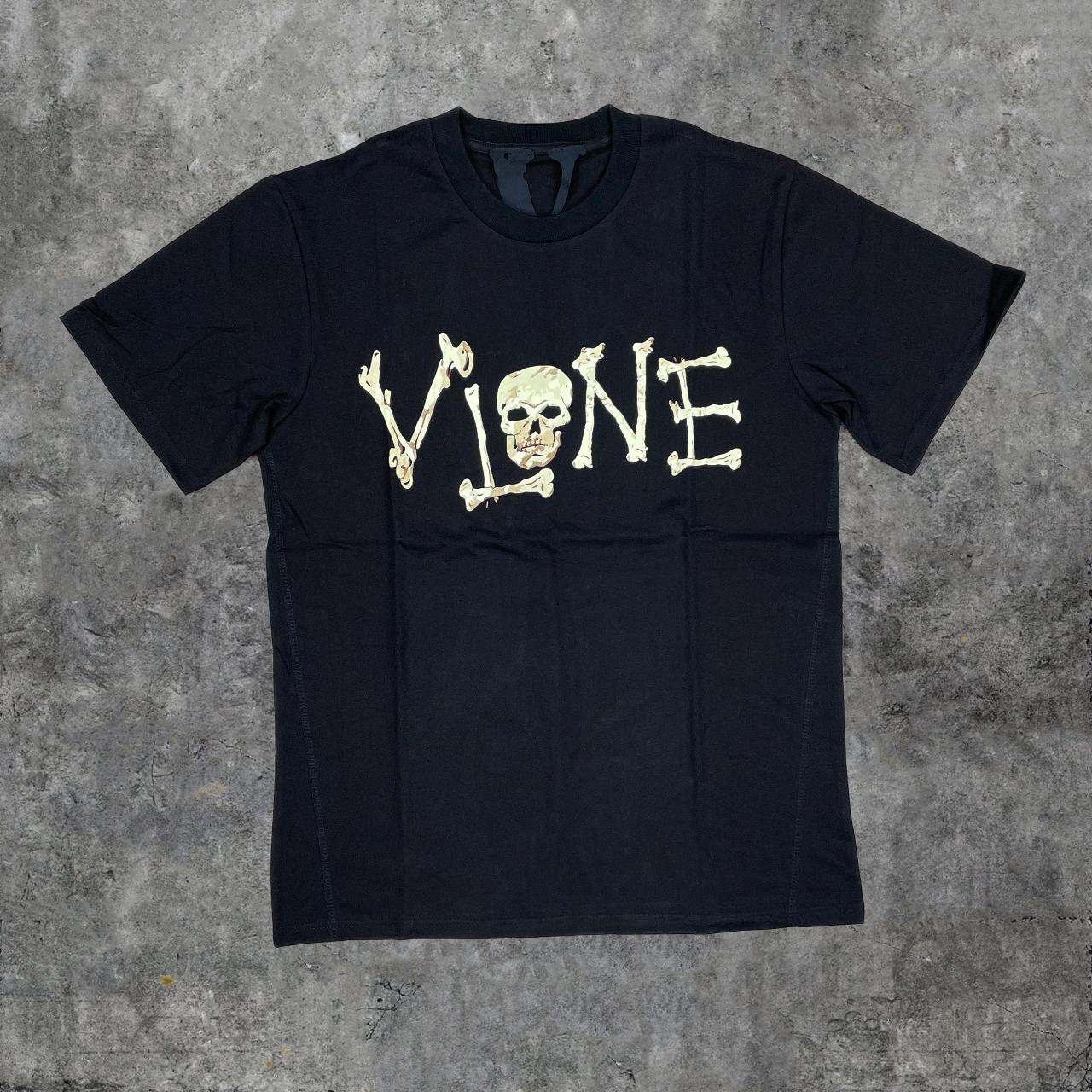 VLONE Lost Bone Ivory on Black T-shirt. •... | Depop