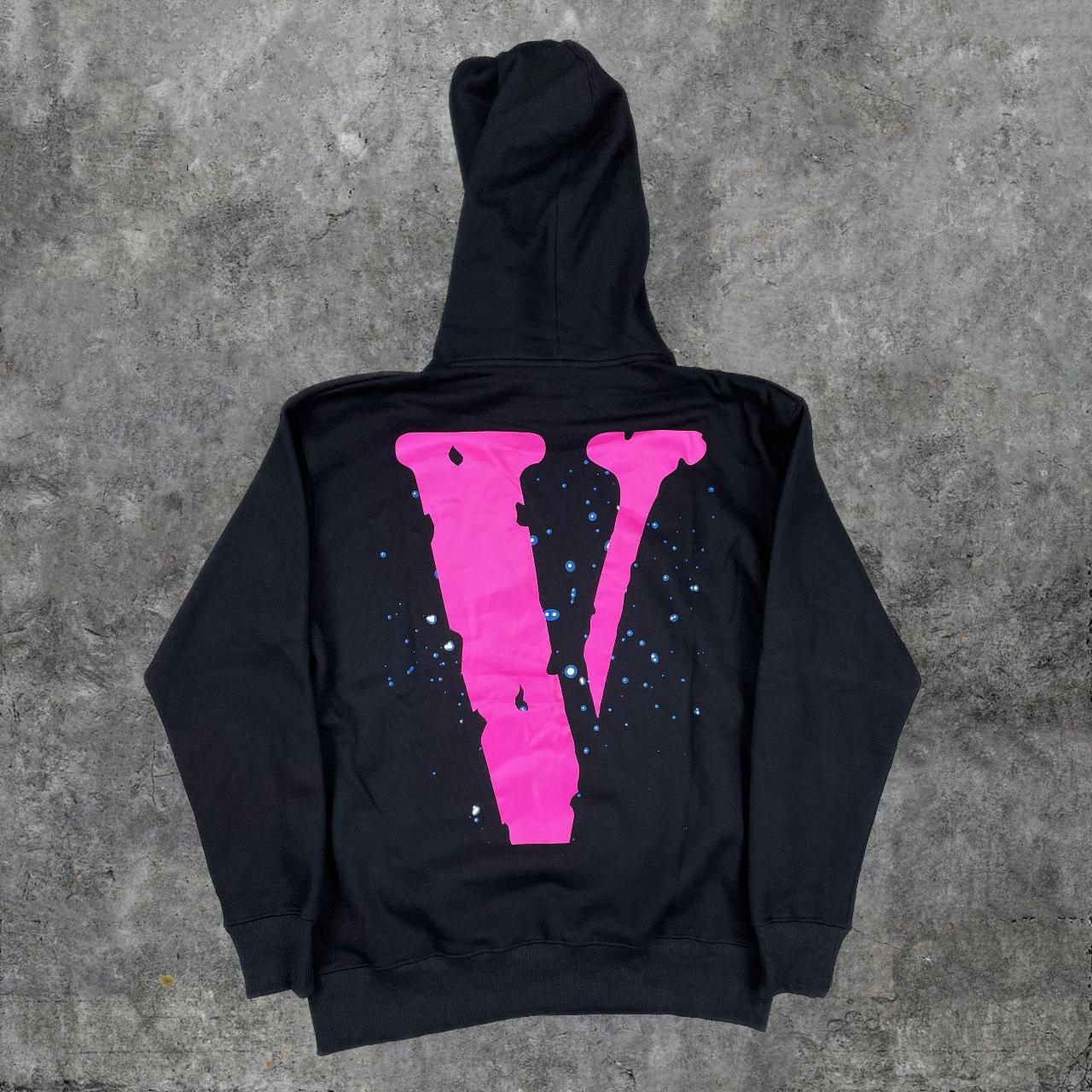 VLONE x Pop Smoke King of NY Pink on Black Hoodie... - Depop