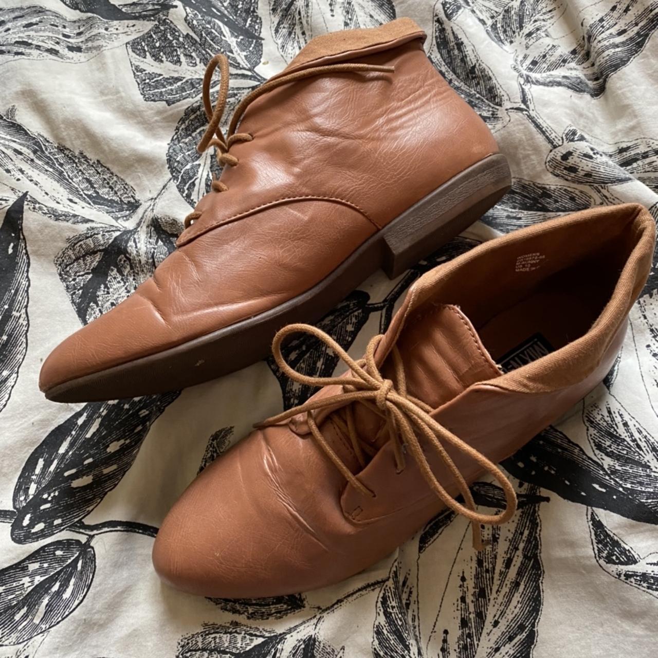 MIX No6 brown pleather booties Adorable booties... - Depop