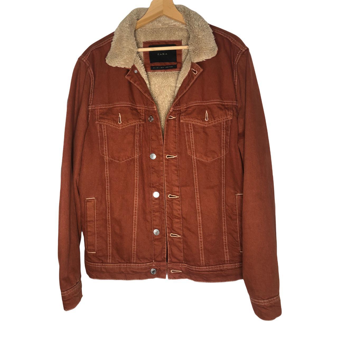 Men’s Zara Fleece lined denim jacket Color:... - Depop