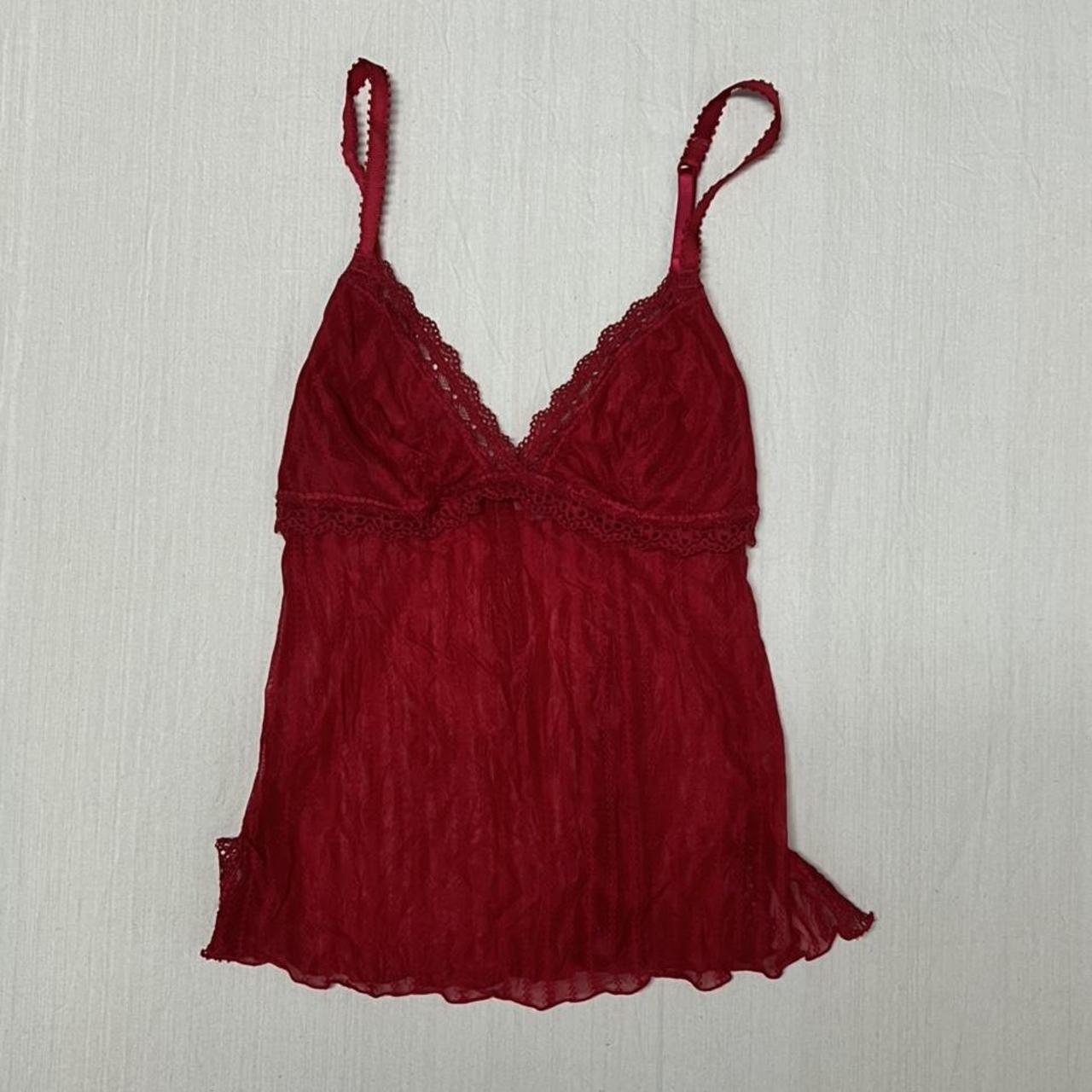 Sheer mesh and lace cami top Side slit details NWOT,... - Depop