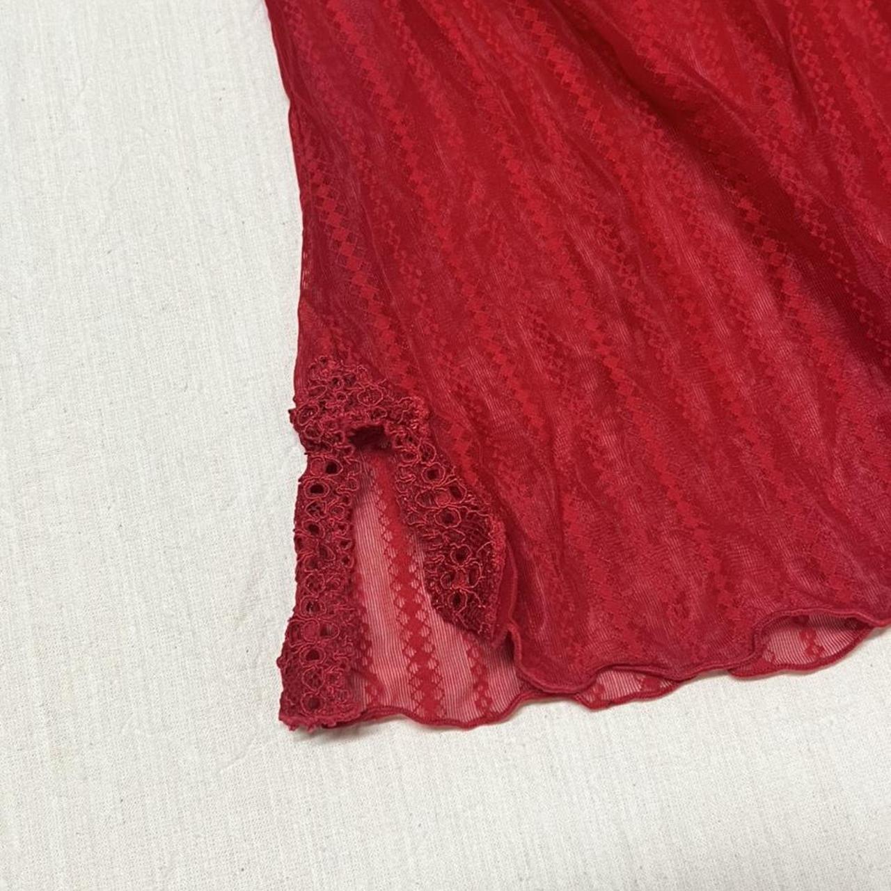 Sheer mesh and lace cami top Side slit details NWOT,... - Depop