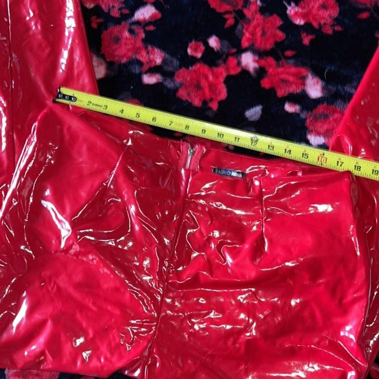 Fashion Nova patent leather red vinyl pants size 1X... - Depop