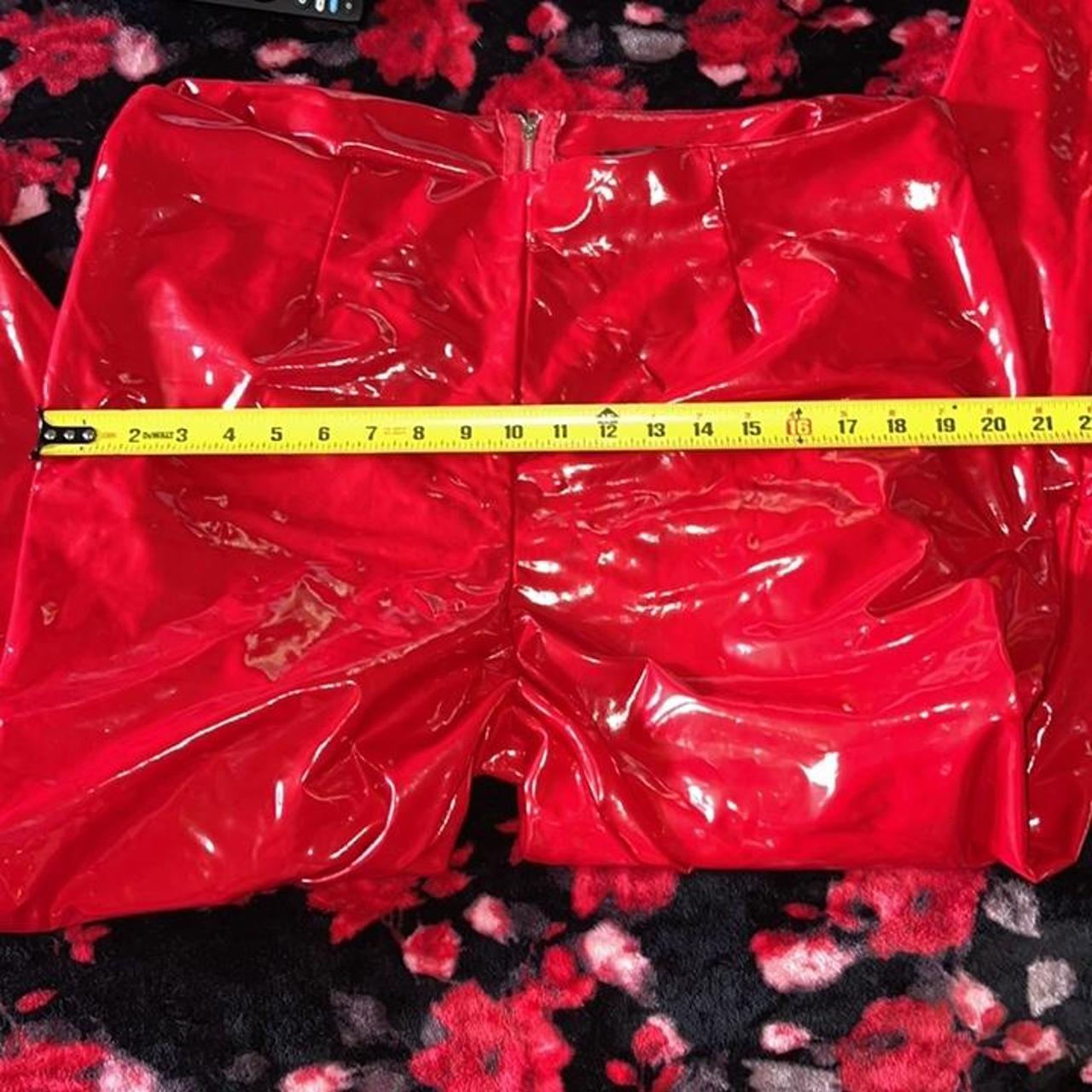 Fashion Nova patent leather red vinyl pants size 1X... - Depop