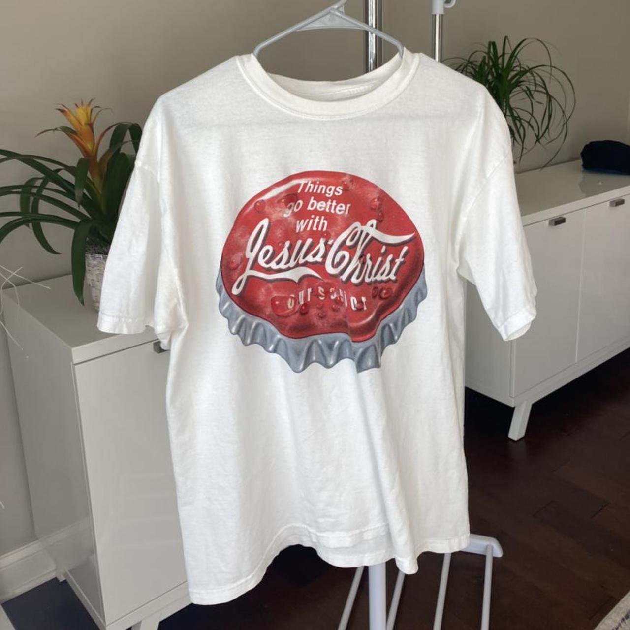Jesus Coca Cola Rip-off tee shirt. “Things go better... - Depop