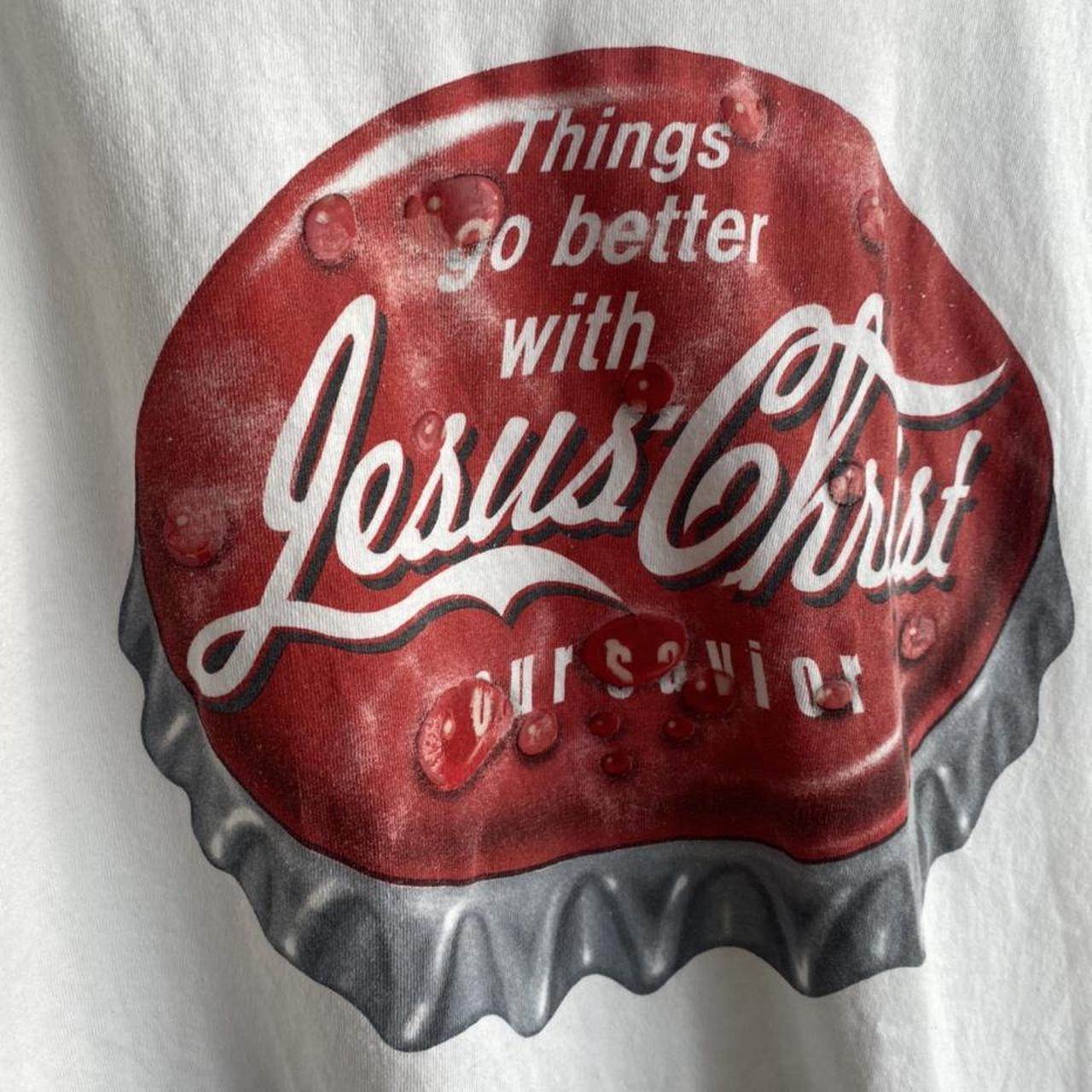 Jesus Coca Cola Rip-off tee shirt. “Things go better... - Depop