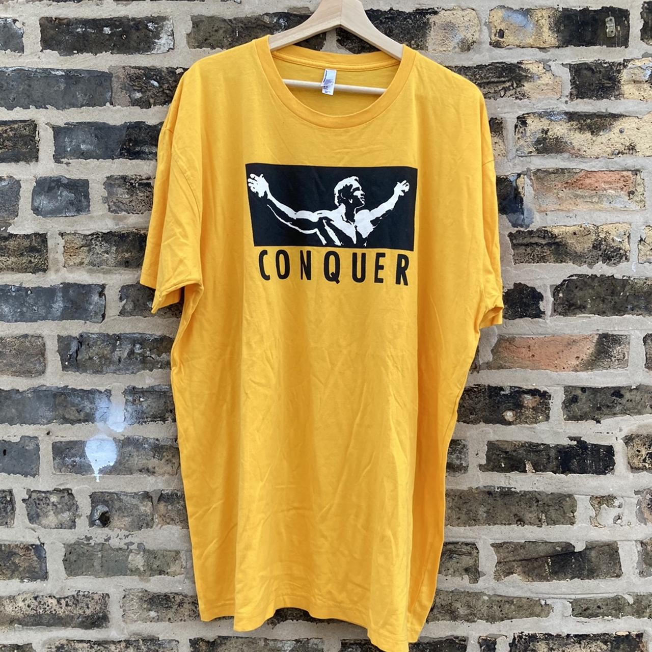 arnold schwarzenegger conquer shirt size 3XL... - Depop