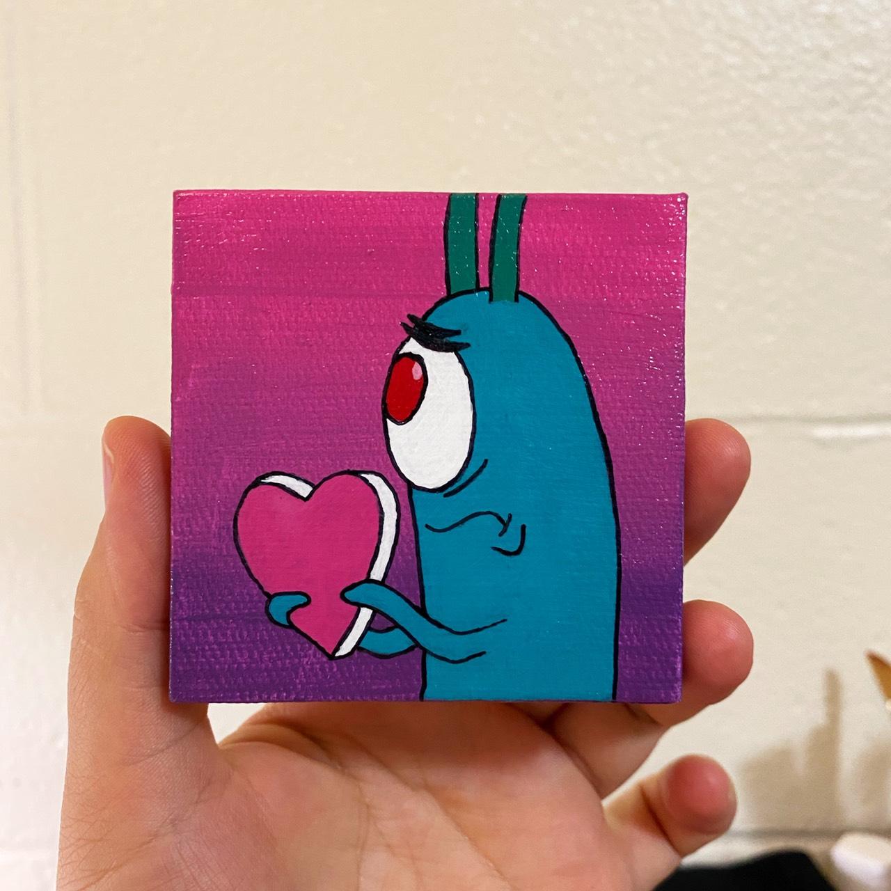 Plankton with Heart Painting, Spongebob Squarepants,... - Depop