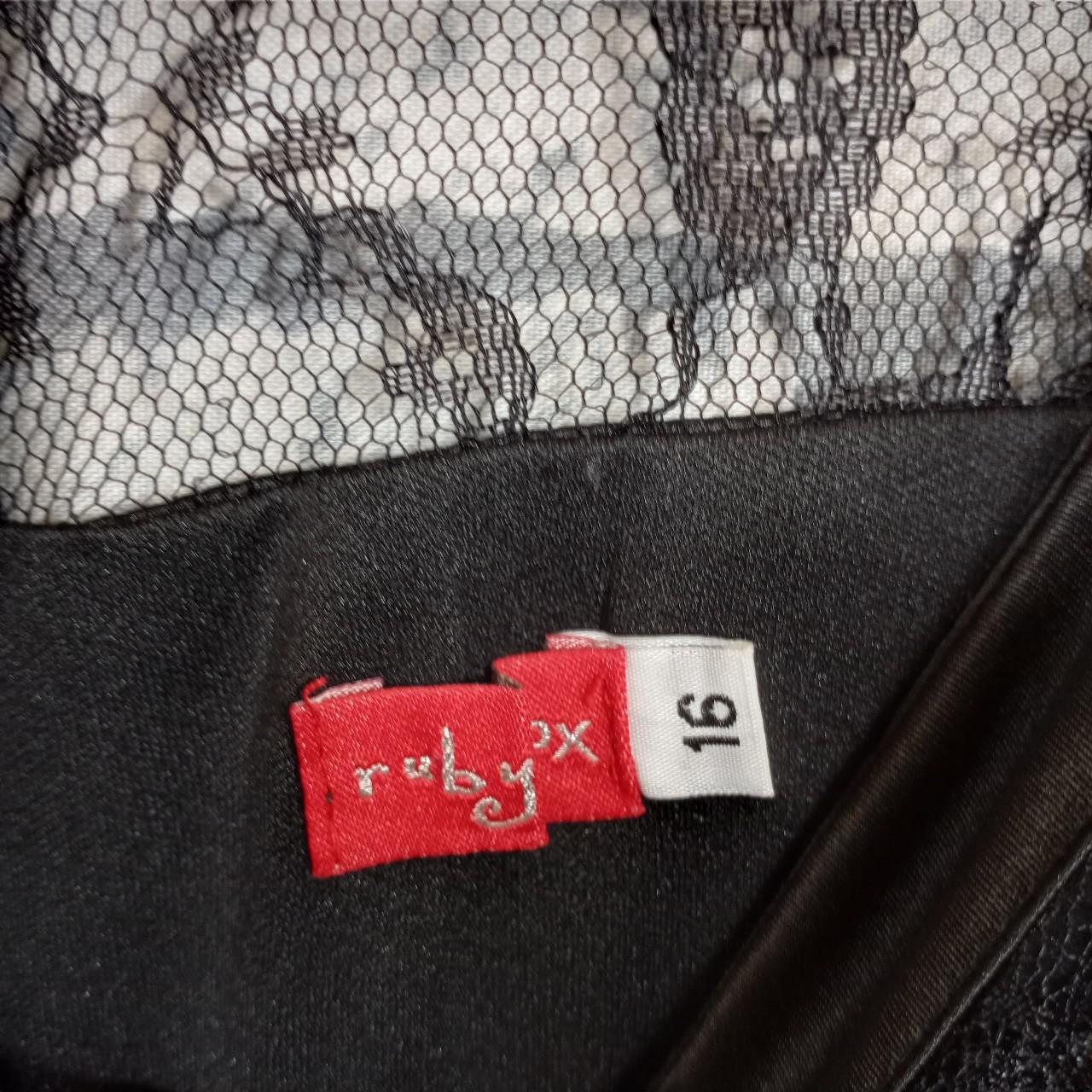 Plus Size Ruby Rox Satin and Lace Dress Hem falls... - Depop