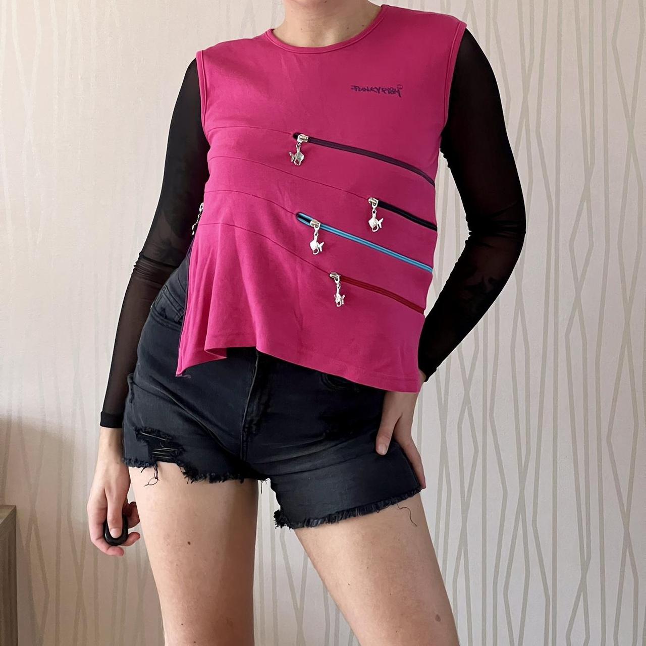 💘Punkyfish Y2K Zipper Top💘 This insane assymetric... - Depop