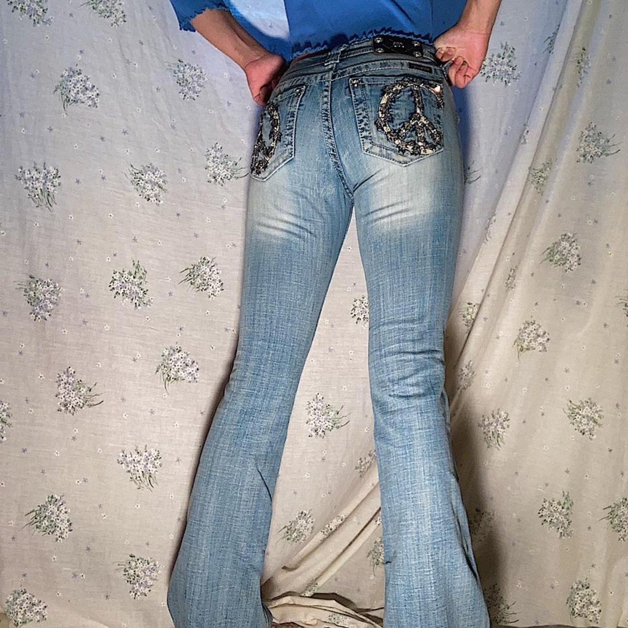 peace sign miss me jeans the most adorable y2k... - Depop