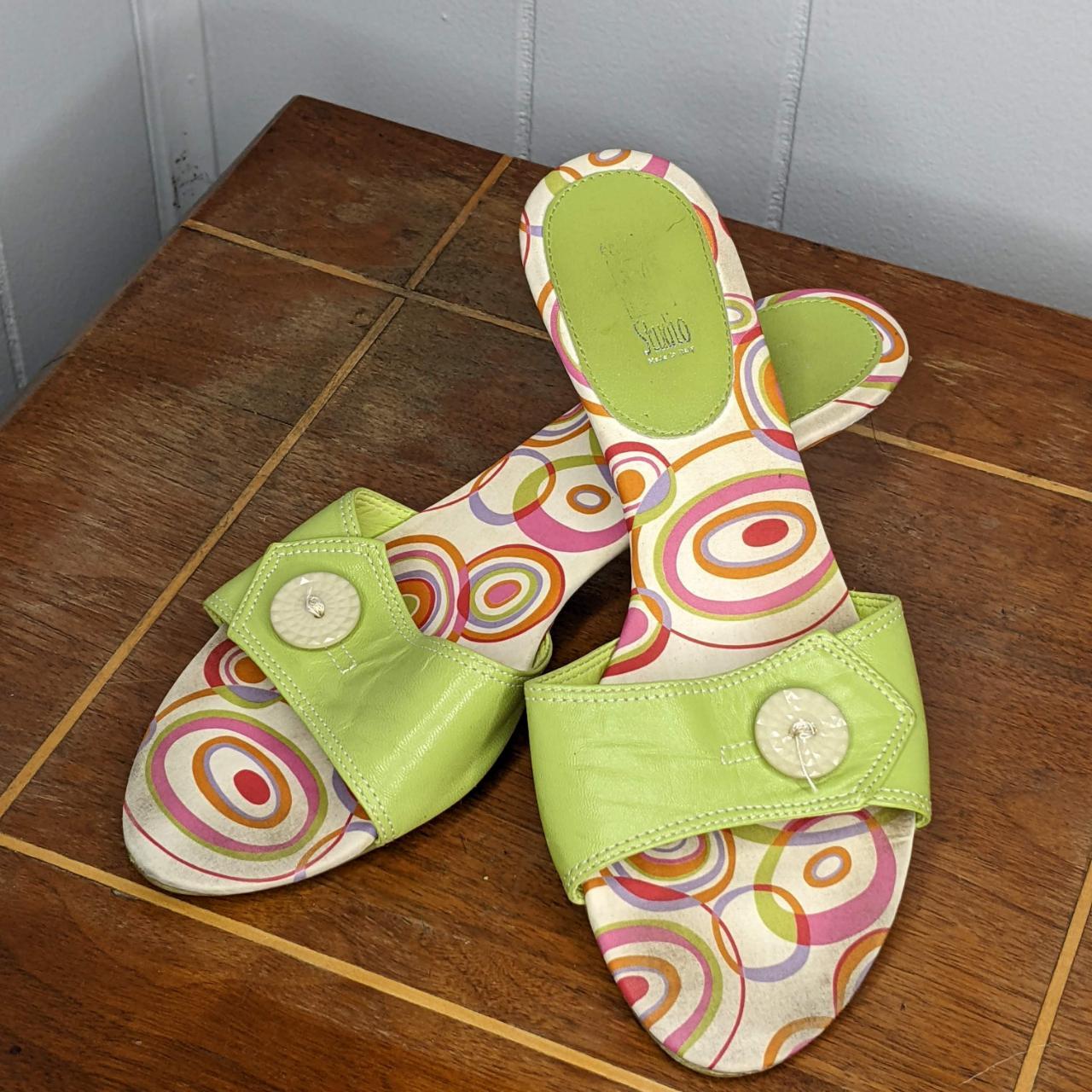 Very Colorfully Cute Kitten Heeled Sandals! By the... - Depop