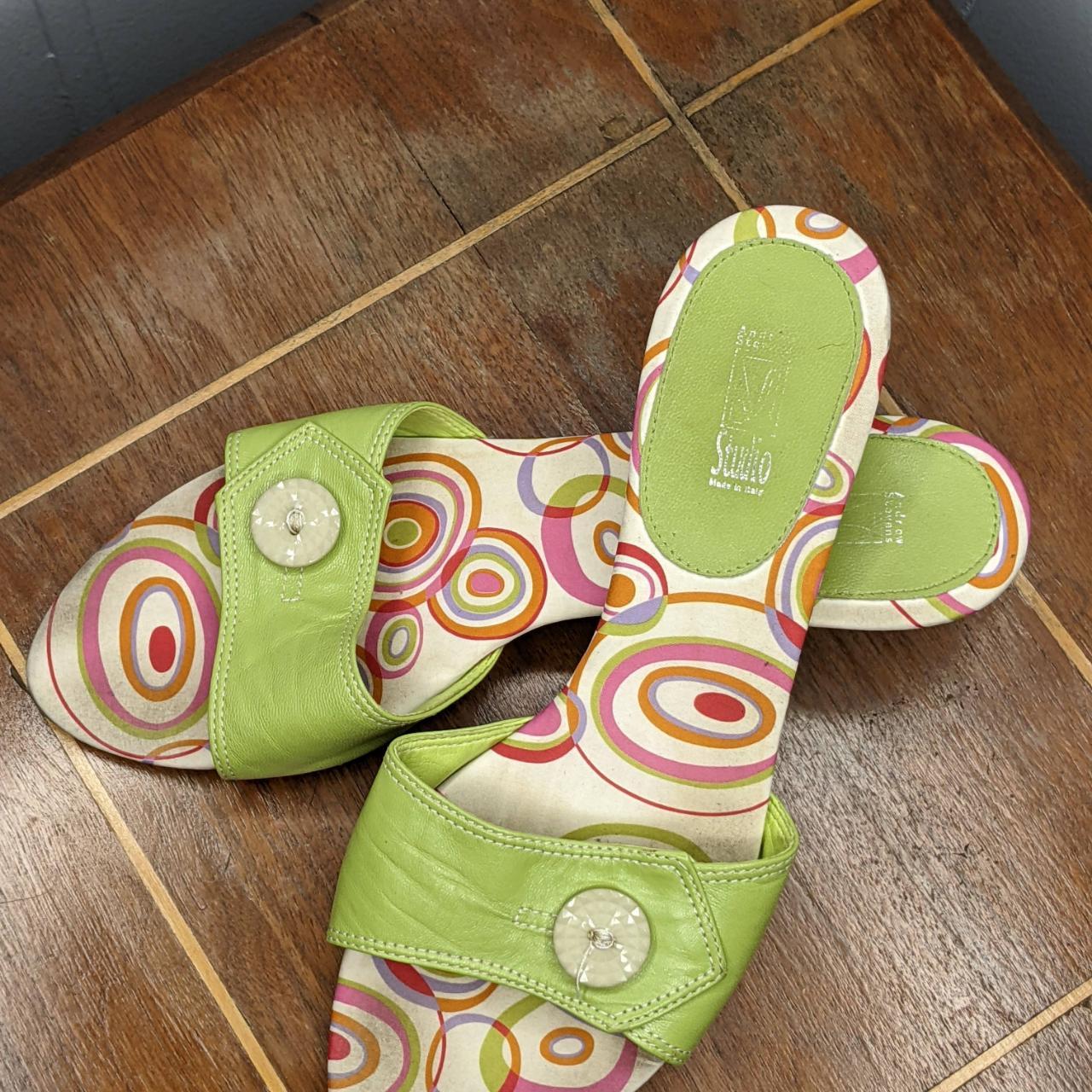 Very Colorfully Cute Kitten Heeled Sandals! By the... - Depop