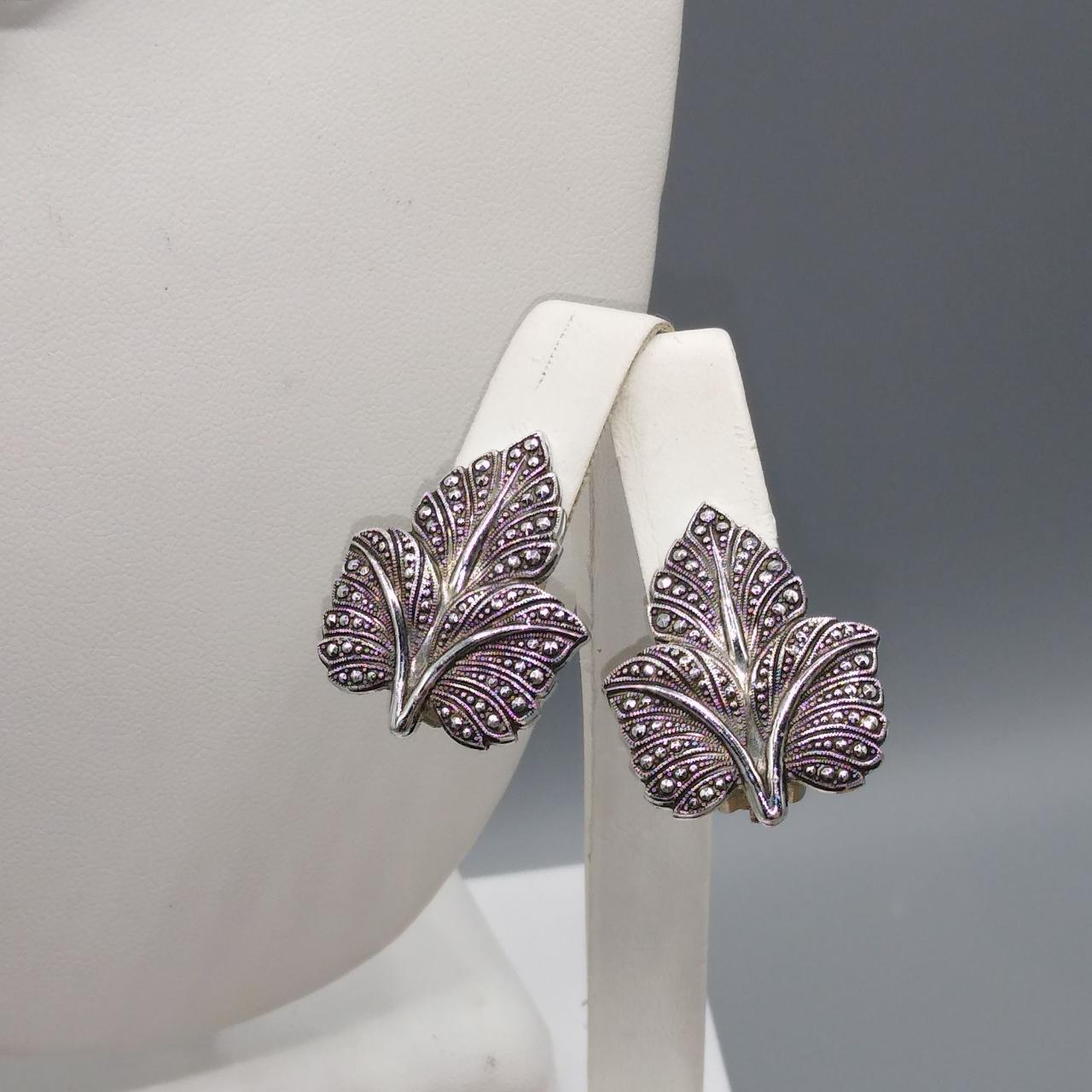 Vintage ELOXAL Faux Marcasite Parure, Silver Tone... - Depop