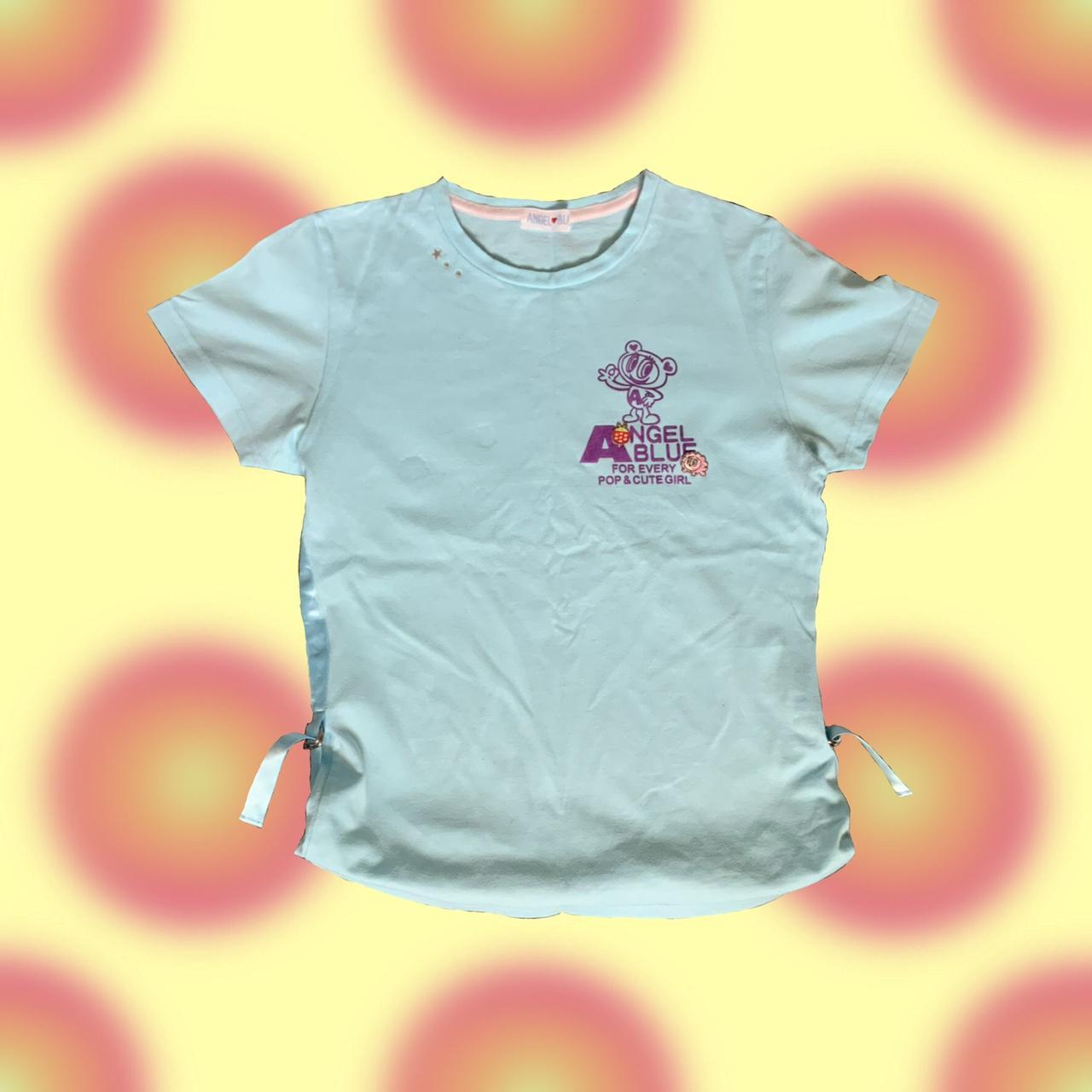 adorable angel blue tee with ribbon details ☆ i... - Depop