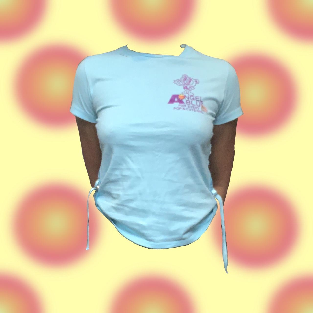 adorable angel blue tee with ribbon details ☆ i... - Depop