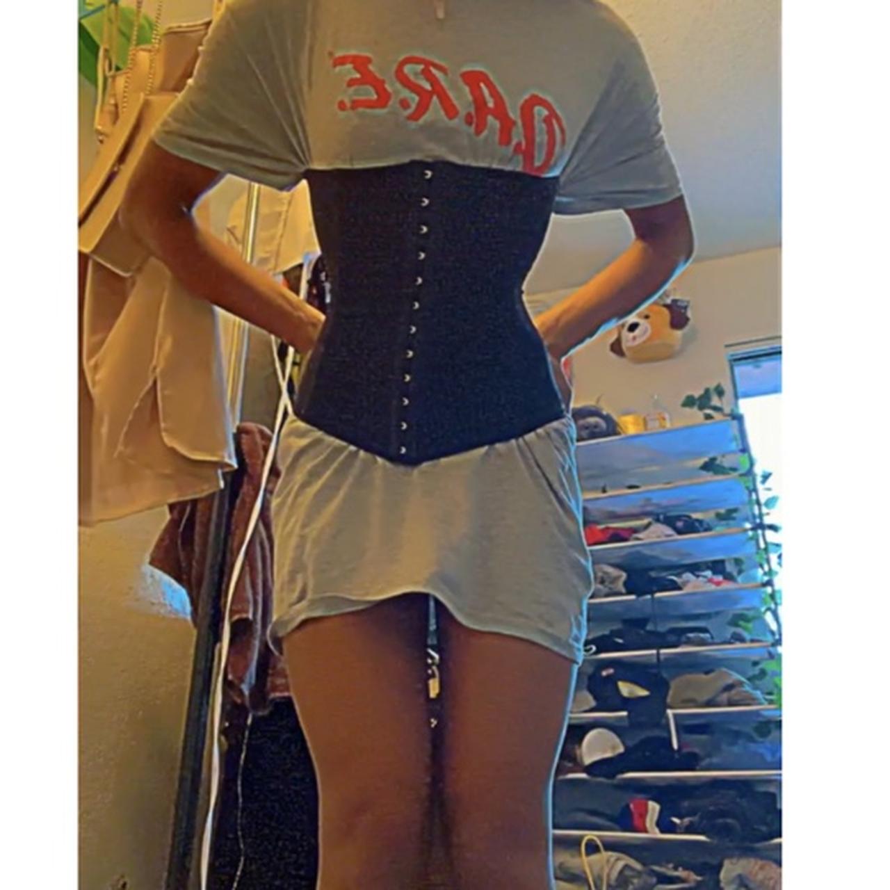 black floral lace corset #corset #vintagedeadstock... - Depop