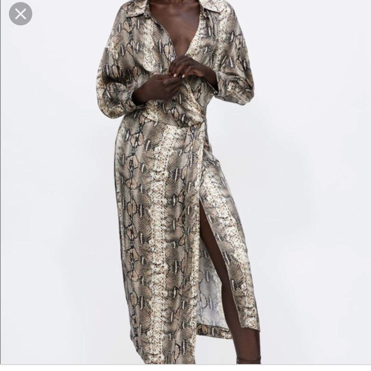 Zara snakeskin long dress. Size small. Worth... - Depop