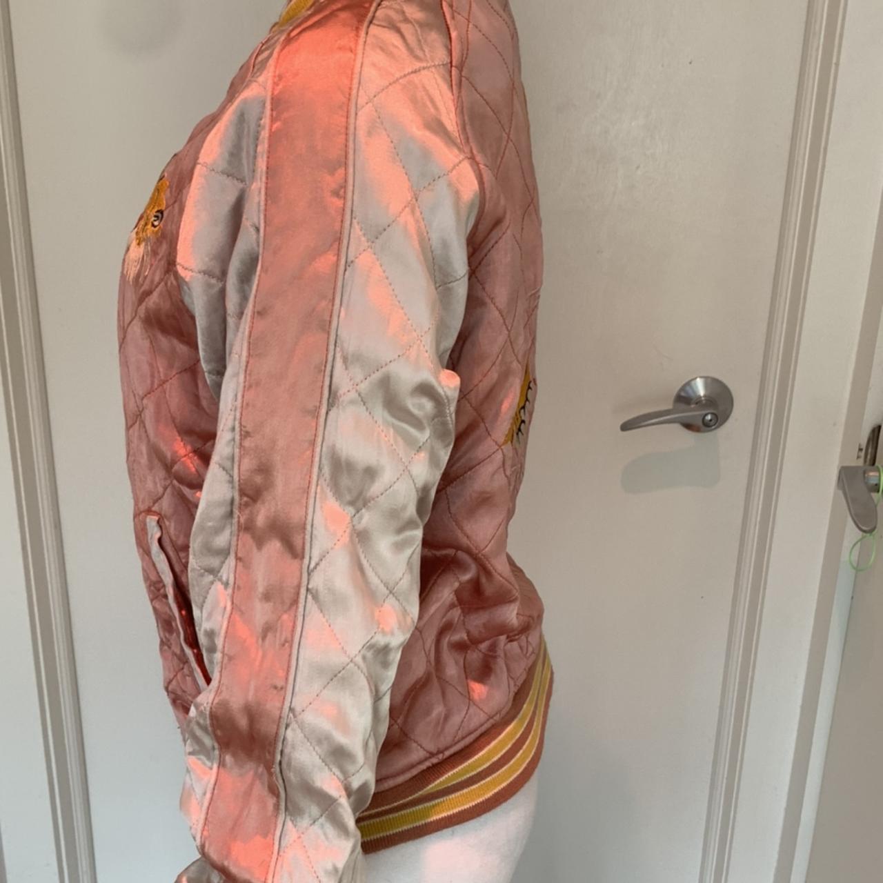 RARE vintage silk Japanese bomber jacket in pink and... - Depop