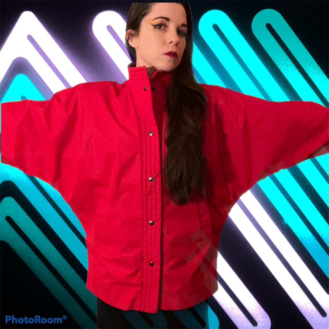 1980s / Red / New Wave / Batwing / Jacket Bright... - Depop