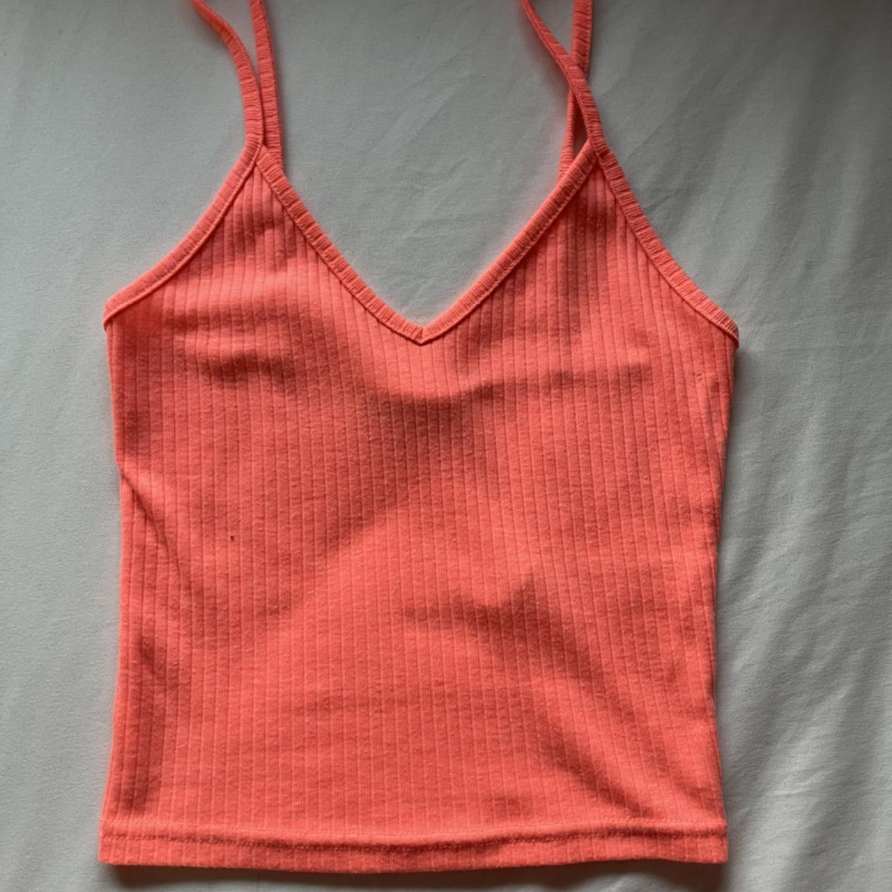 neon coral topshop tank top size: us 2 #topshop... - Depop