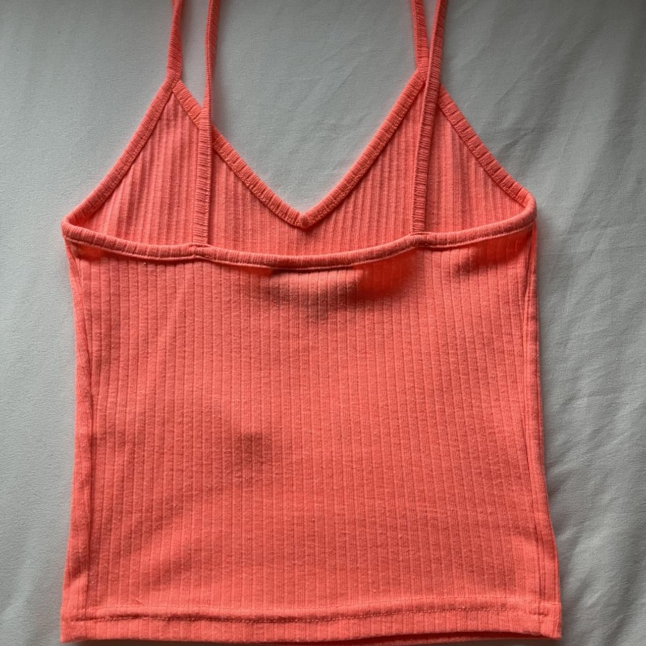neon coral topshop tank top size: us 2 #topshop... - Depop