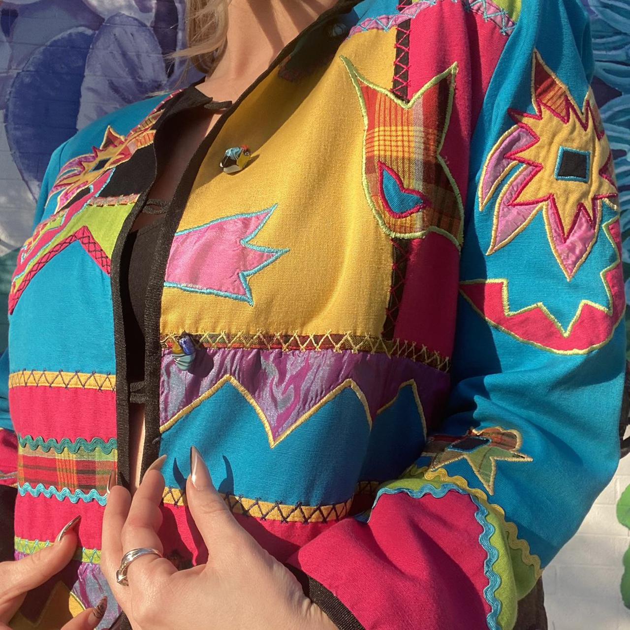 🦜 Vintage retro paradise coat. Beautiful hand... - Depop