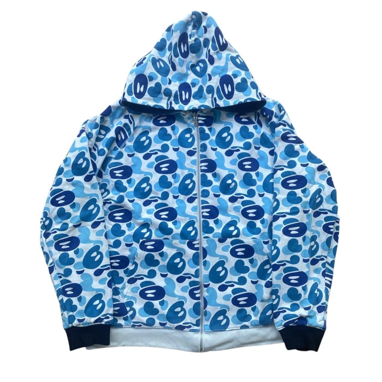 Bape hoodie baby Milo in blue camo Reversible... - Depop