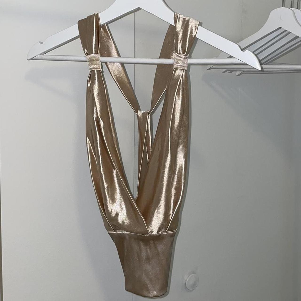 SENTIMENTAL NY BY SAM HOURANI PLUNGE HALTER TOP IN... - Depop