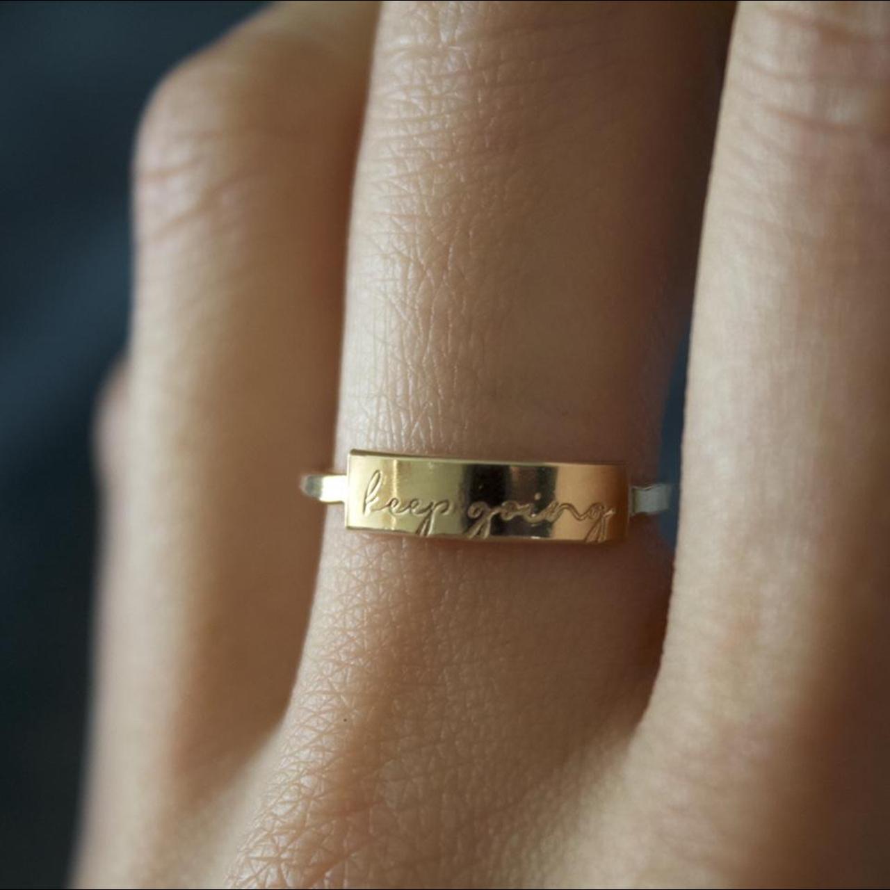 One Handmade 14k Gold Filled “Keep Going” hand... - Depop