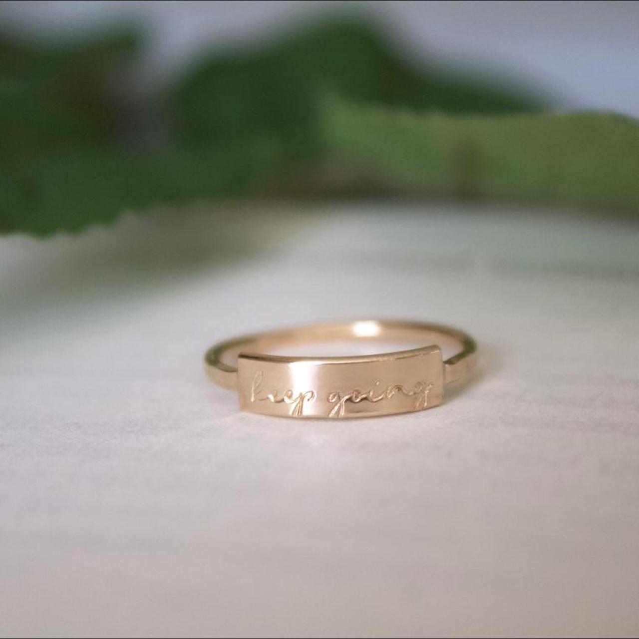 One Handmade 14k Gold Filled “Keep Going” hand... - Depop