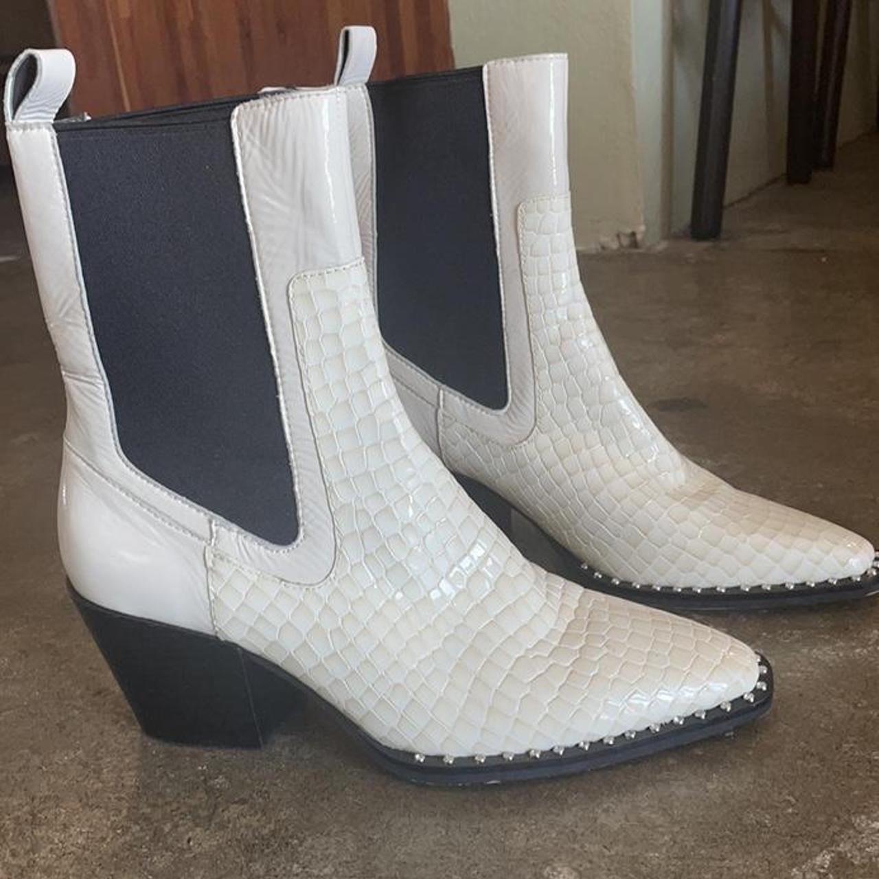 Obsessed with these white snake boots! Never been... - Depop