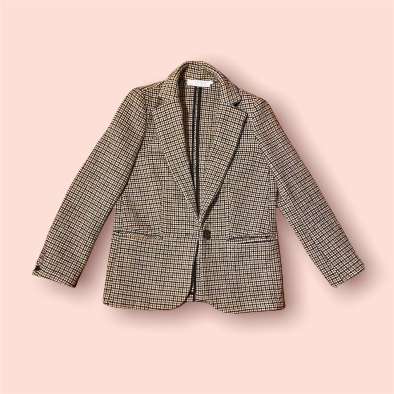 ASTR The Label Harlow Blazer in Hazelnut Plaid RP... - Depop