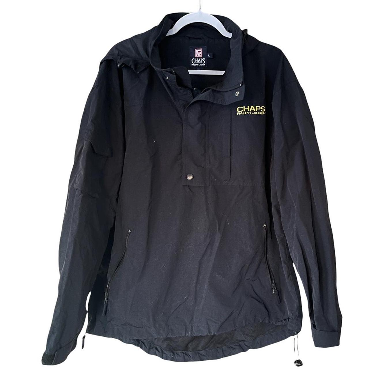 Chaps half-zip windbreaker jacket. Deep navy blue... - Depop