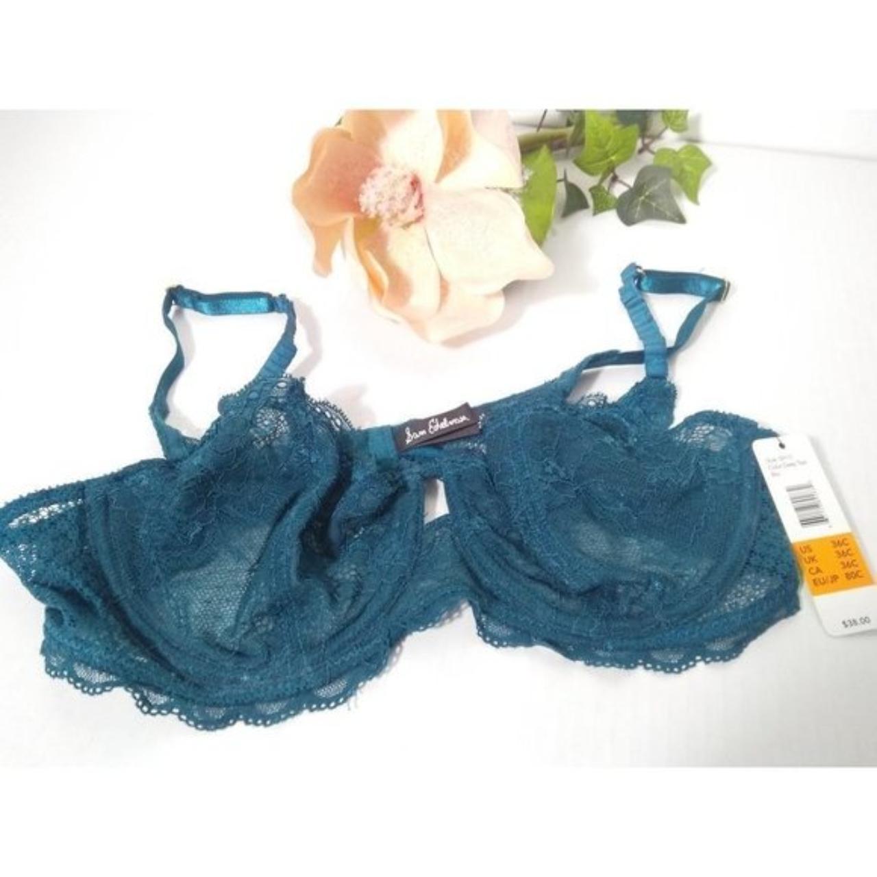 Sam Edelman Unlined Demi Bra Underwire Deep Teal... - Depop