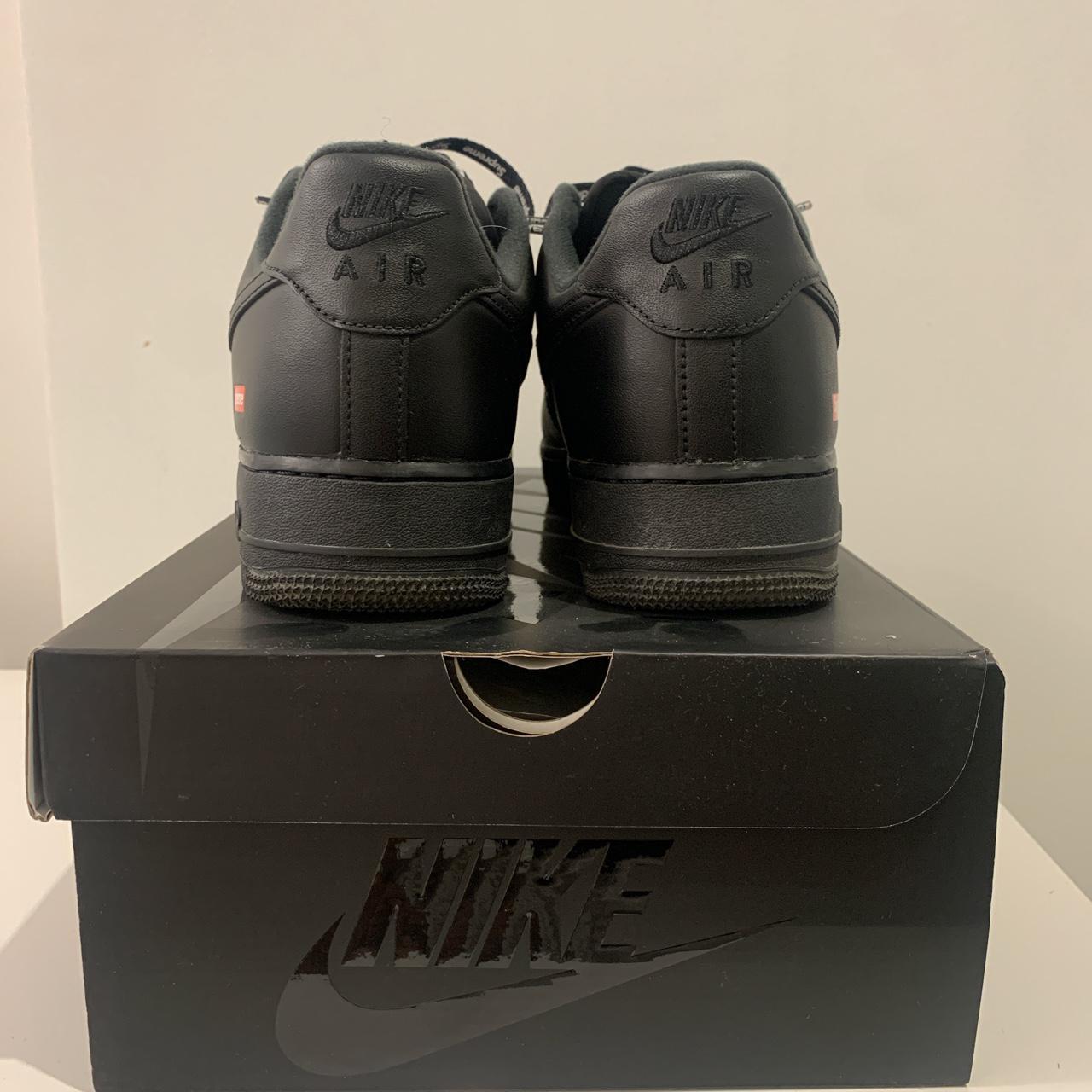 Air Force 1 Supreme Balck + sticker supreme size 43... - Depop
