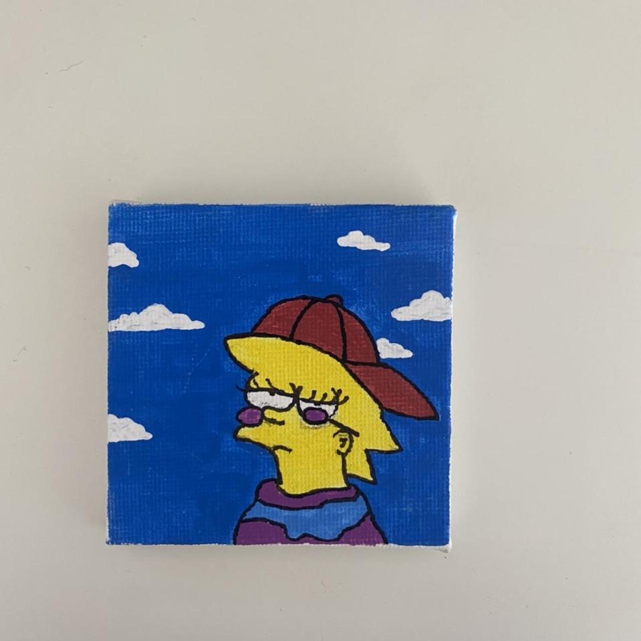 Lisa Simpson Hippy Painting on Mini Canvas No need... - Depop