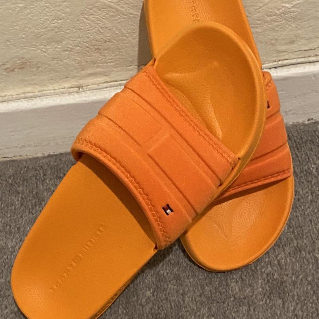 Tommy Hilfiger Women's Orange Slides | Depop