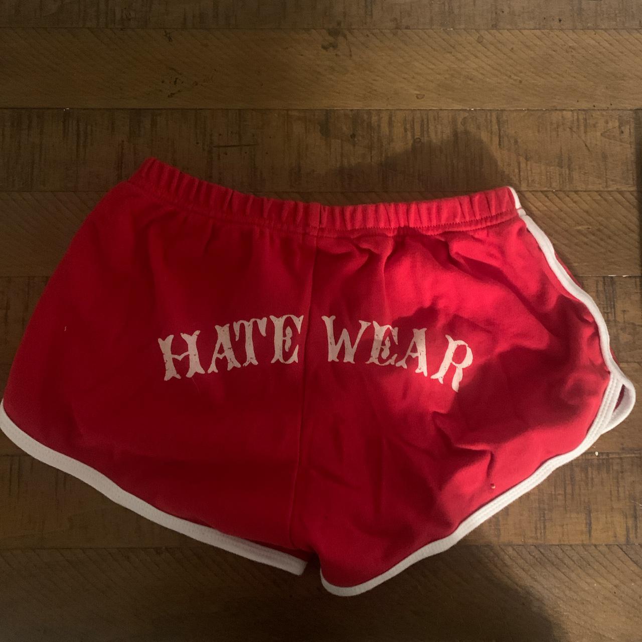 Hatewear Red Booty Shorts Size Small Printed On Depop