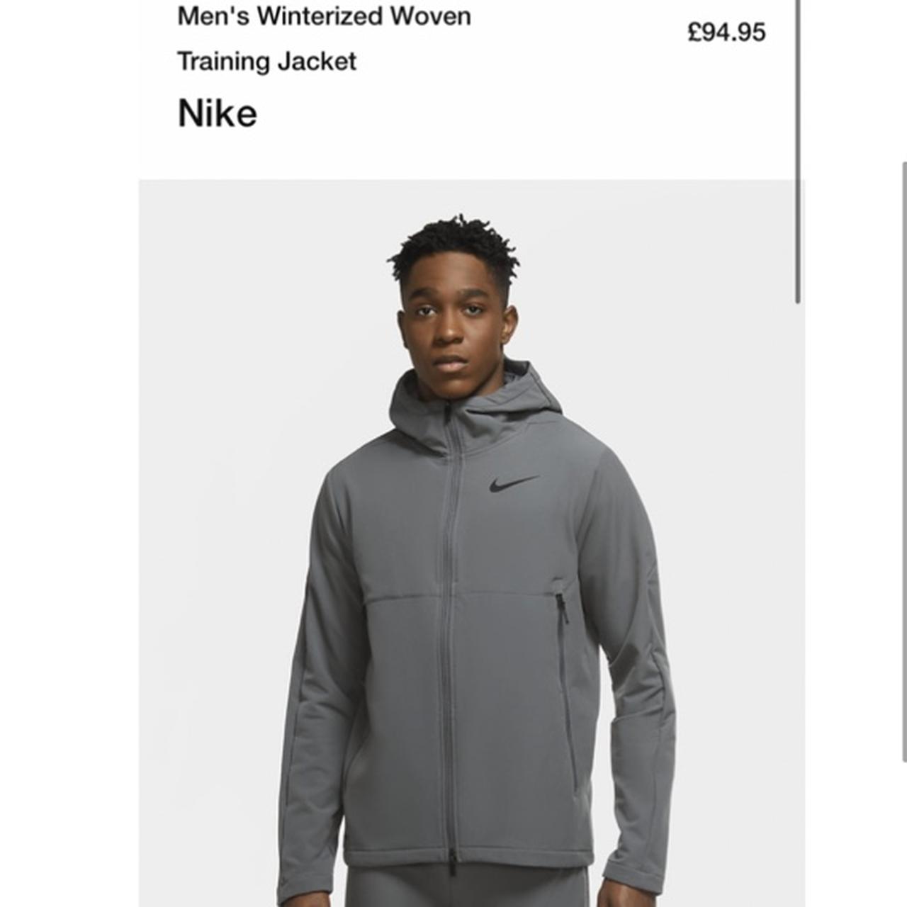 Men’s Nike Winterized Woven Training Jacket in grey.... - Depop