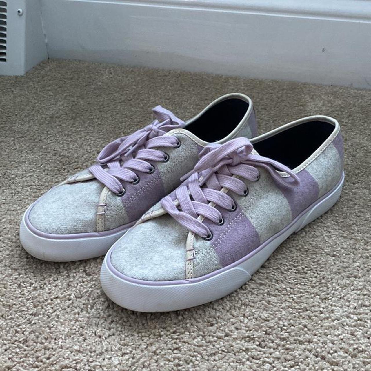 Sperry Women's Purple and Grey Trainers | Depop