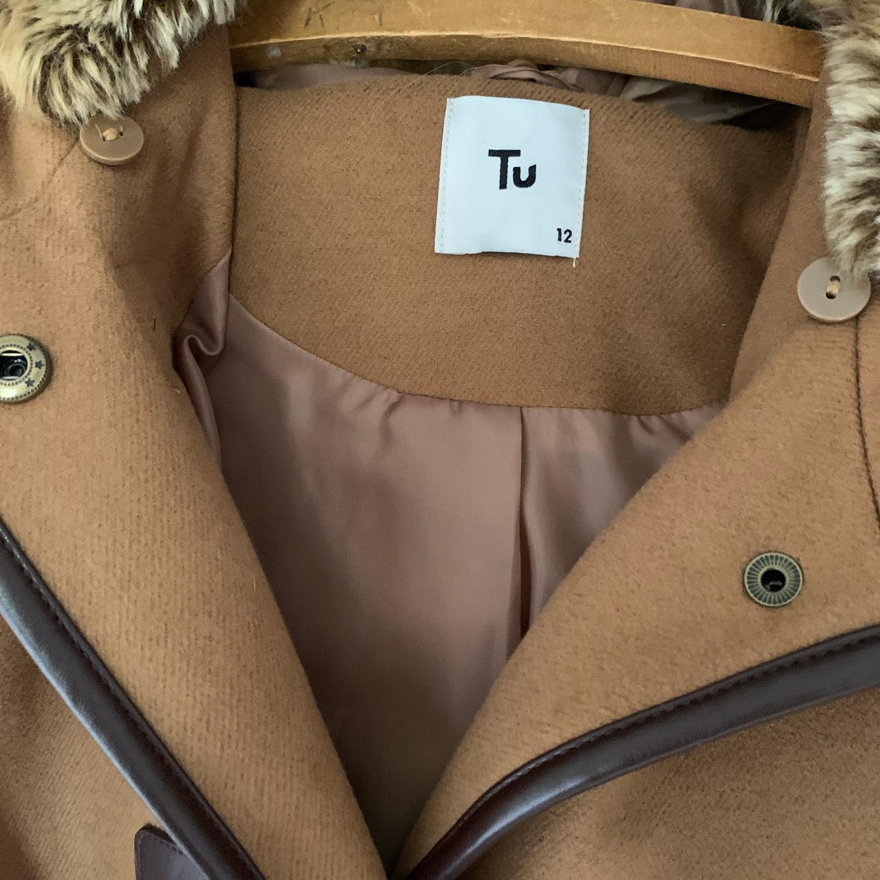 New TU brown / caramel duffle coat. Features... - Depop